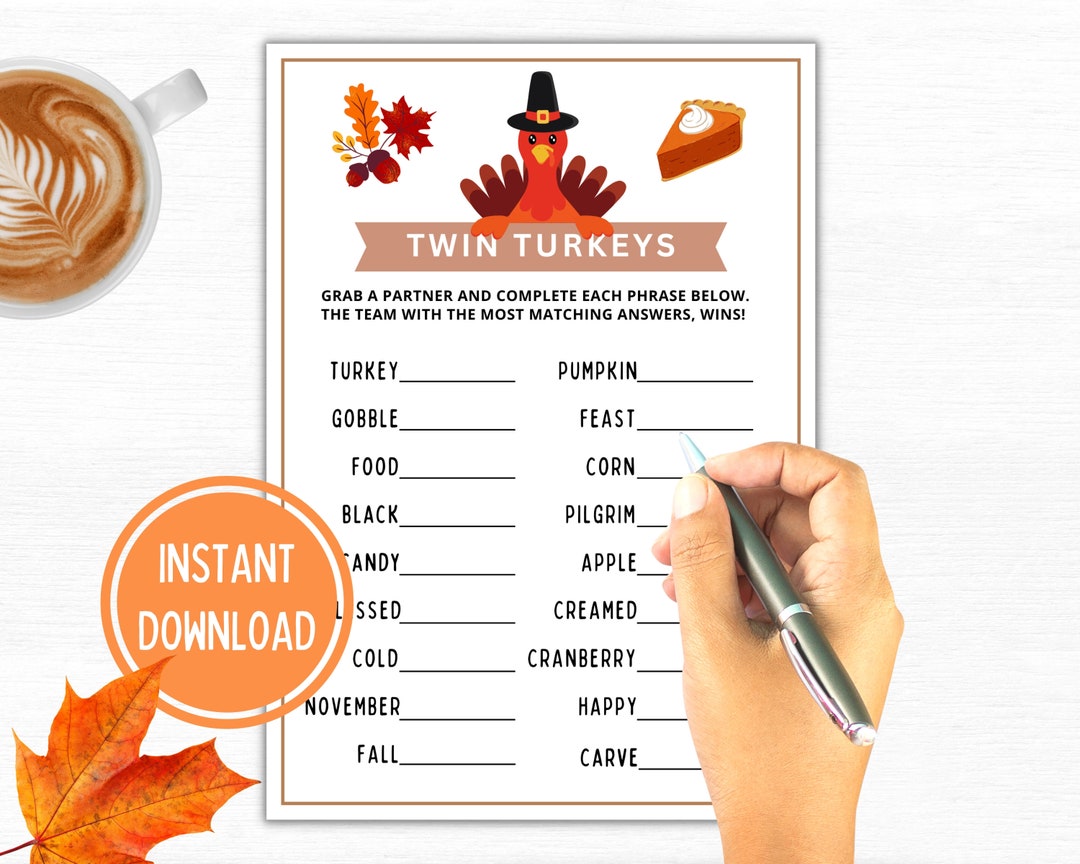 Twin Turkey | Thanksgiving Games | Thanksgiving Games Adults Kids ...