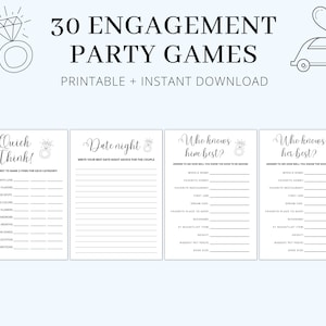 30 Engagement Party Games Bundle | Printable Games (instant Download ...