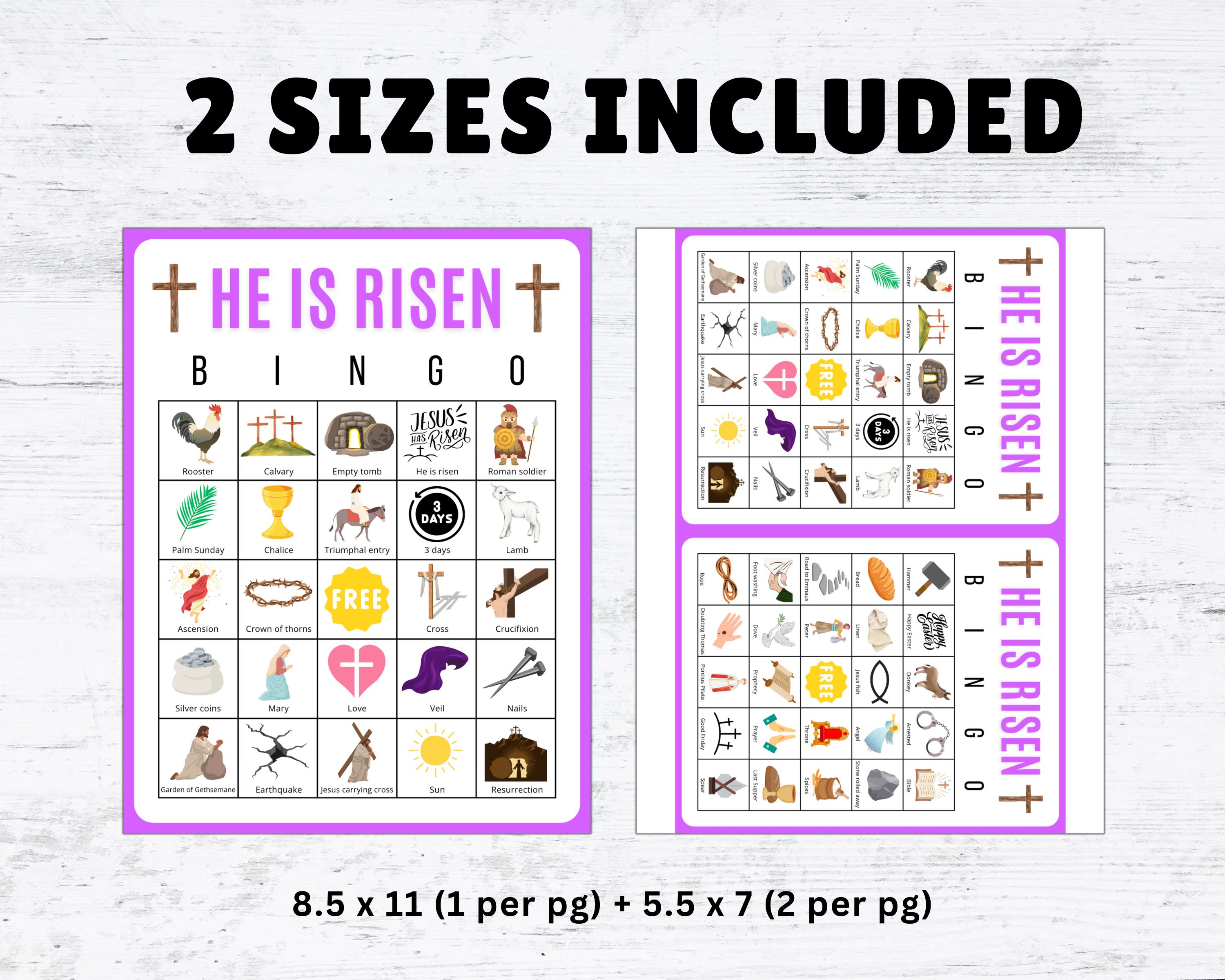 He is Risen Bingo | Easter Bible Bingo | Resurrection Bingo | Easter ...