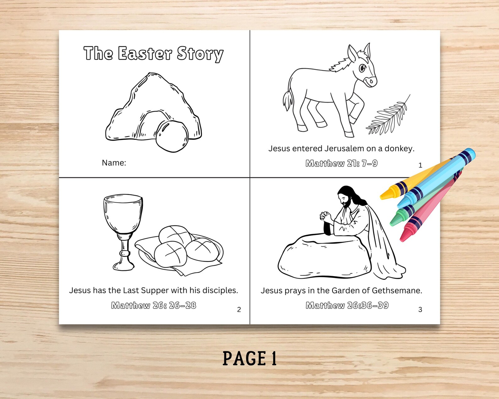 Easter Story Mini Book: Bible Coloring Craft (digital Download) - Etsy