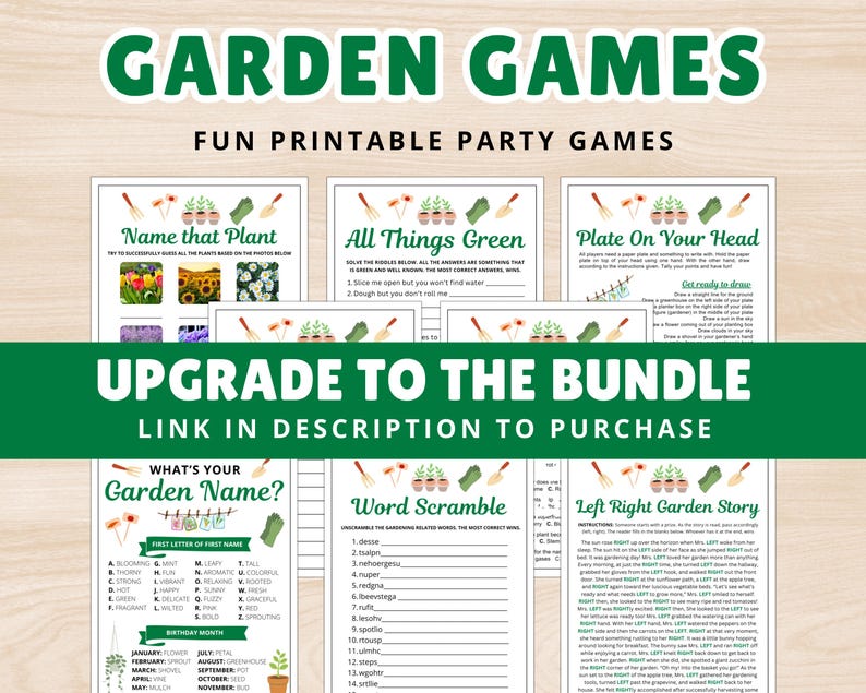 Printable Gardening Game: Left Right Garden Story (digital Download) - Etsy
