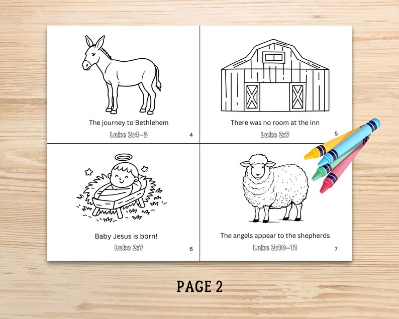 Nativity Story Mini Coloring Book: Christmas Bible Craft for Kids ...