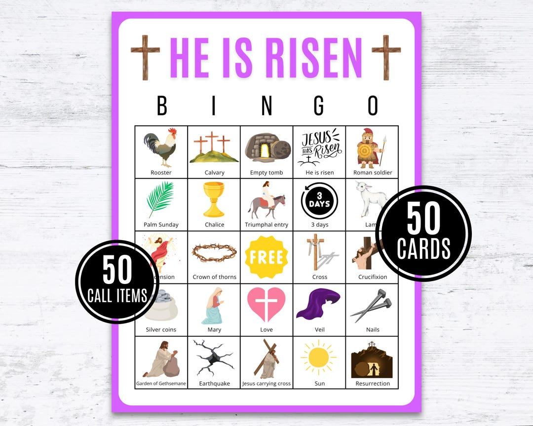 He is Risen Bingo | Easter Bible Bingo | Resurrection Bingo | Easter ...