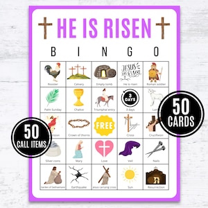 He is Risen Bingo | Easter Bible Bingo | Resurrection Bingo | Easter ...
