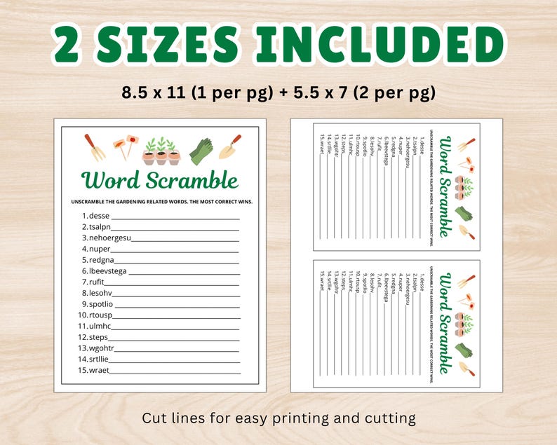 Printable Gardening Game Bundle: 20 Garden Party Activities (digital ...