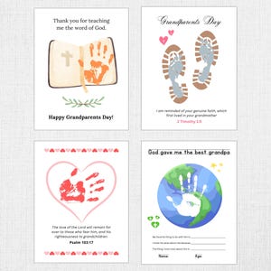 Grandparents Day Bible Handprint Craft: 10 Designs (digital Download ...
