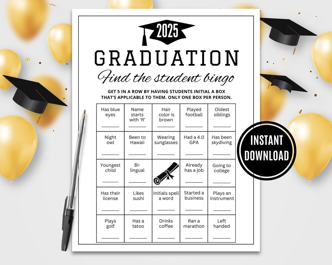 Find the Student Bingo | Graduation Icebreaker | 2025 Graduation Games ...