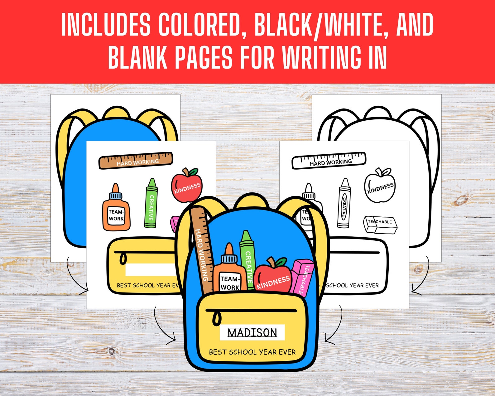 Backpack Craft: First Day of School Activity (PDF Pattern) - Etsy