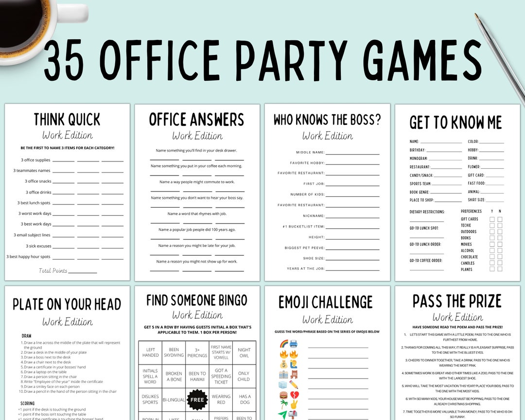 Office Party Games Work Party Games Staff Games Team - Etsy