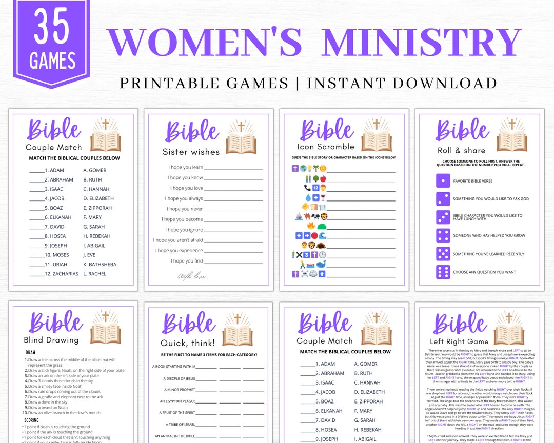 Women's Ministry Games | 35 Printable Bible Games (digital Download) - Etsy