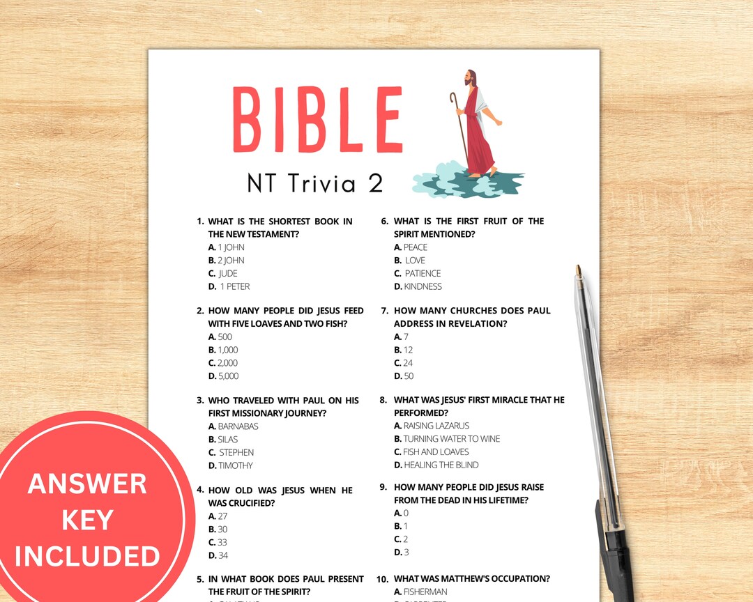 New Testament Trivia | Bible Game | Bible Games for Adults Kids Teens ...