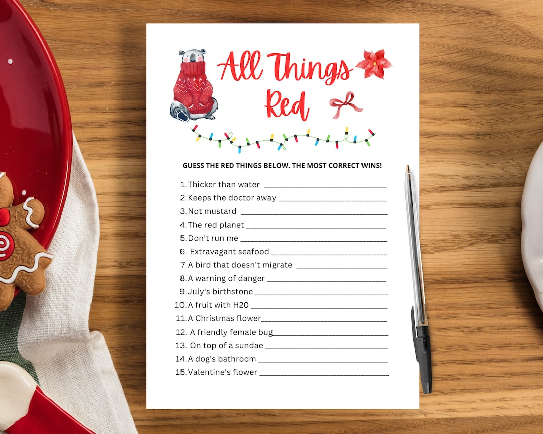 Christmas Party Game | All Things Red Christmas | Christmas Games | Fun ...