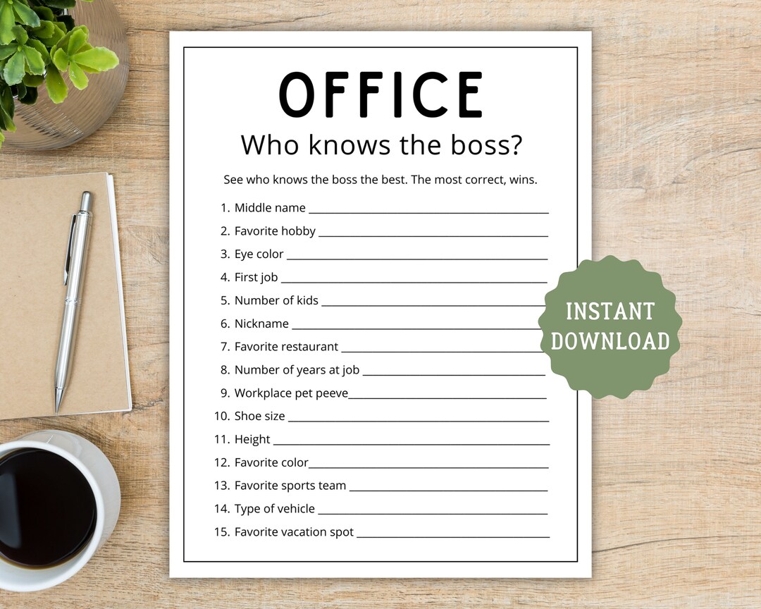 Who Knows the Boss? | Office Party Games | Work Games | Office Games ...