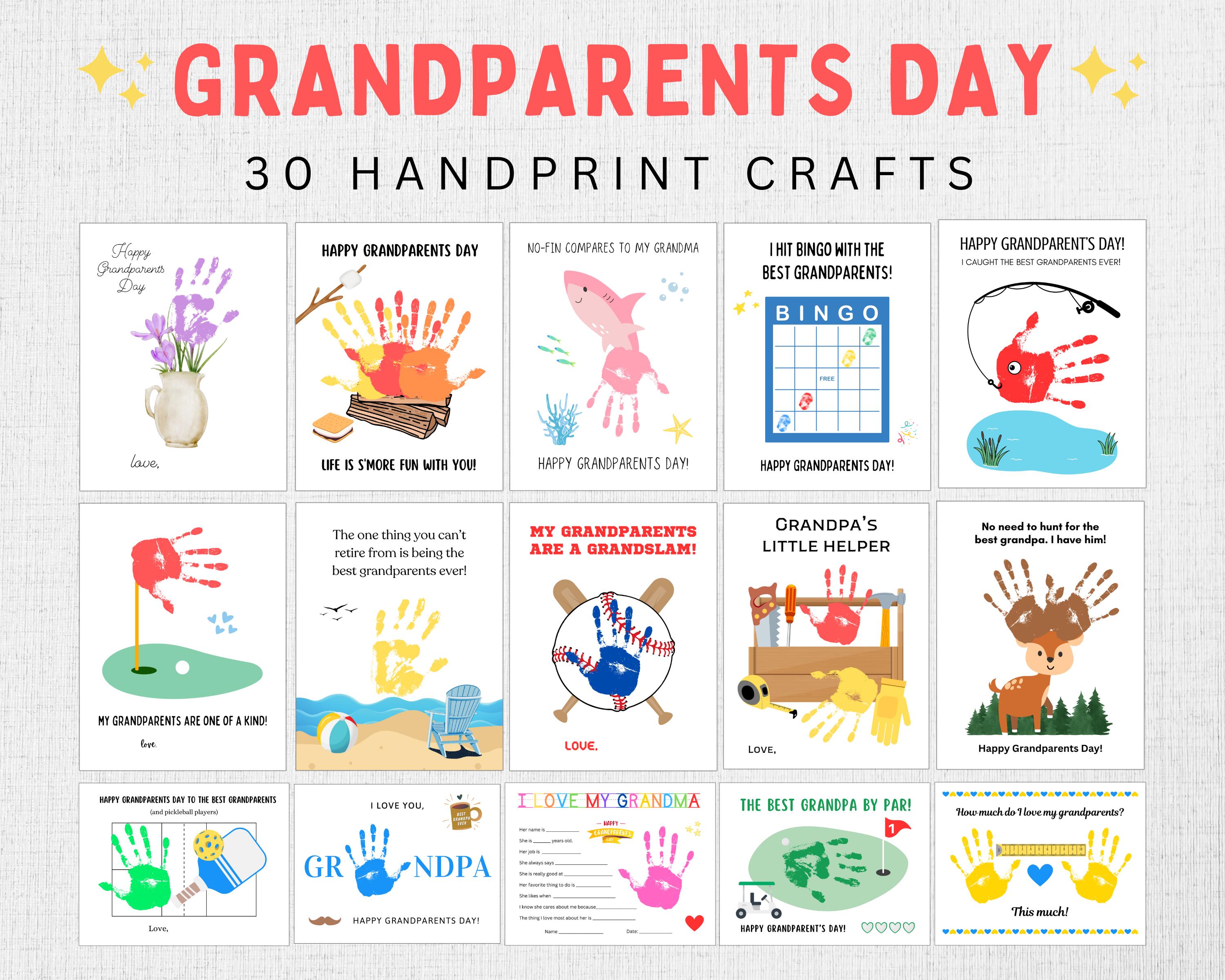 Grandparents Day Handprint Crafts | Keepsake Art (digital Download) - Etsy