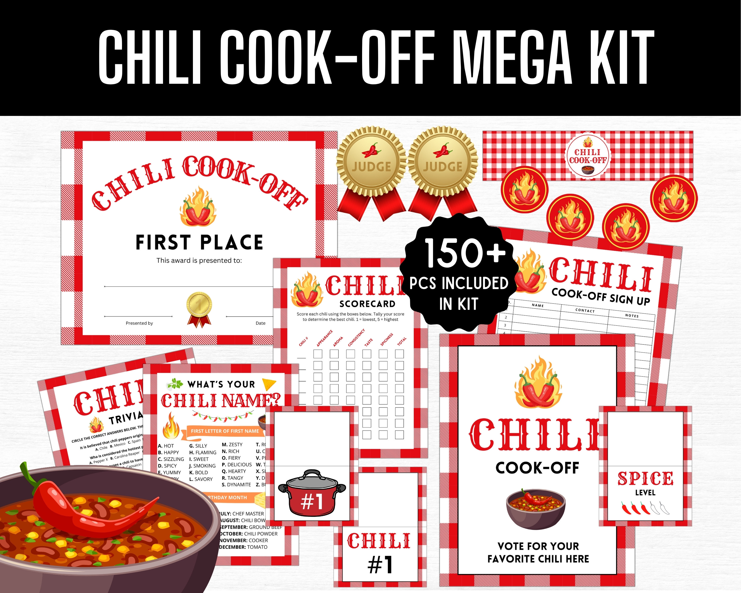Chili Cook off Mega Kit | Chili Cook off | Chili Contest | Chili Cook ...