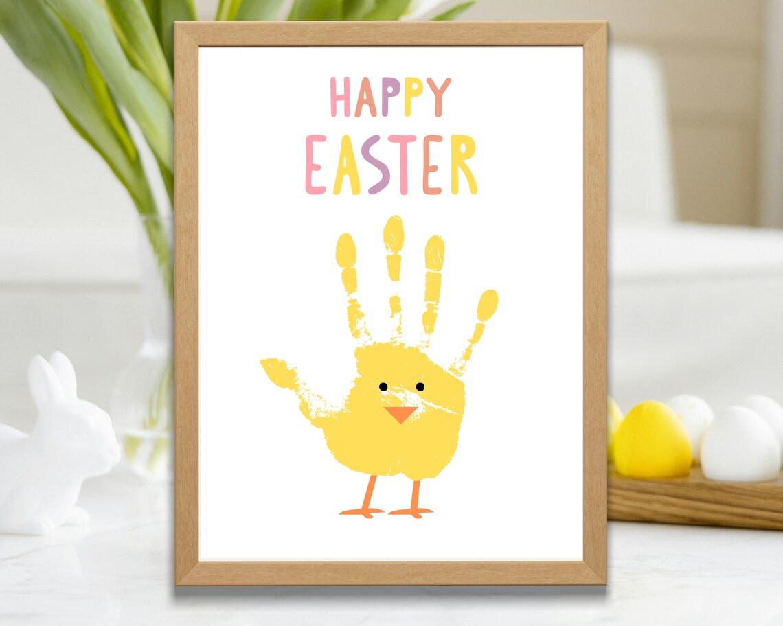 Easter Handprint Chick Craft | Keepsake Art (digital Download) - Etsy