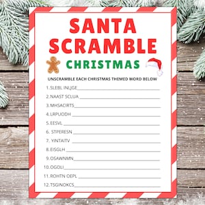 Santa Scramble | Christmas Word Scramble | Santa Games | Icebreaker ...