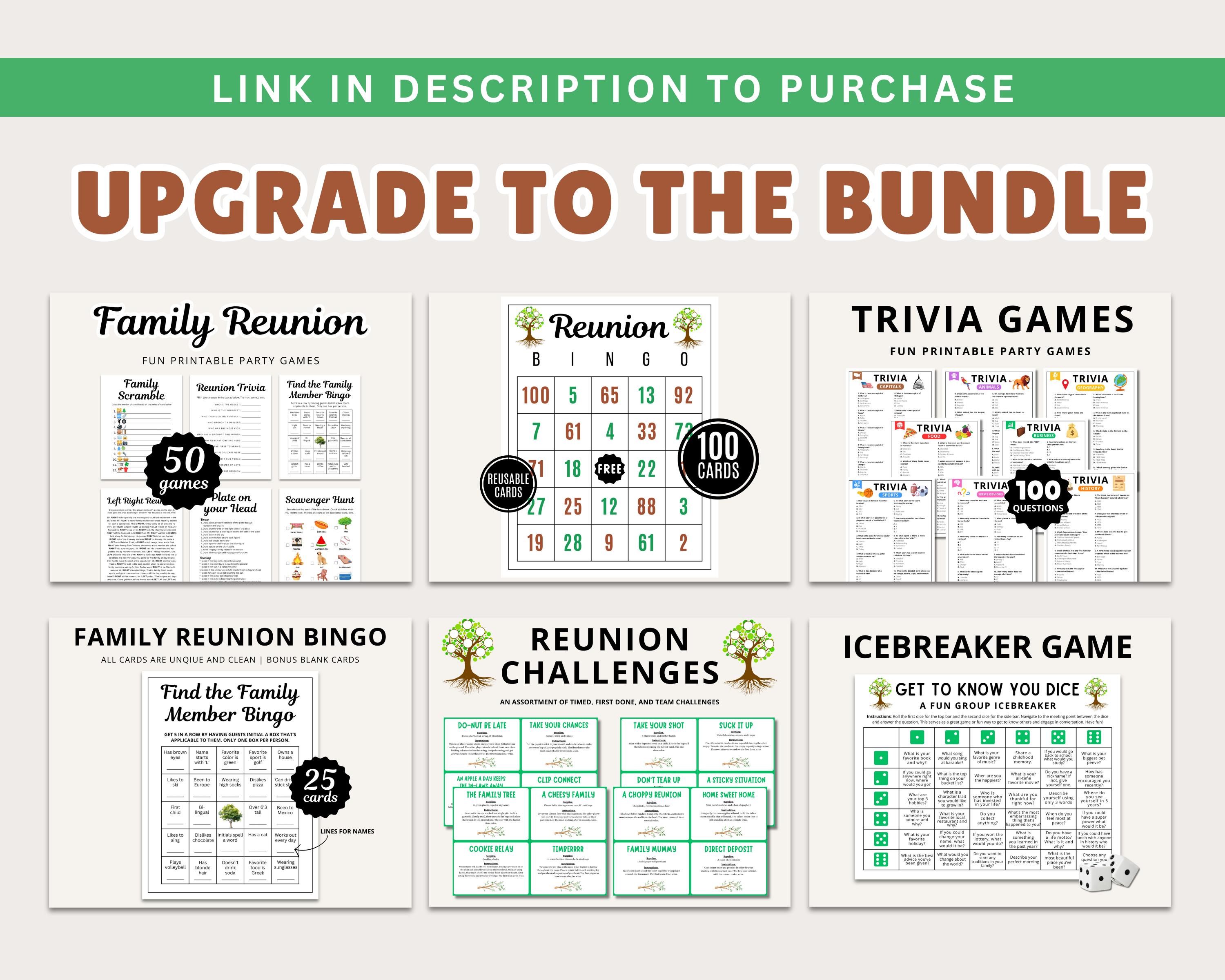 Family Reunion Bingo Game | Find the Family Member (printable) - Etsy