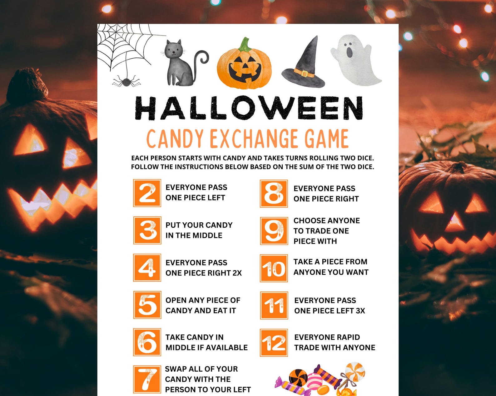 Halloween Candy Exchange Game | Halloween Candy Game | Halloween Candy ...