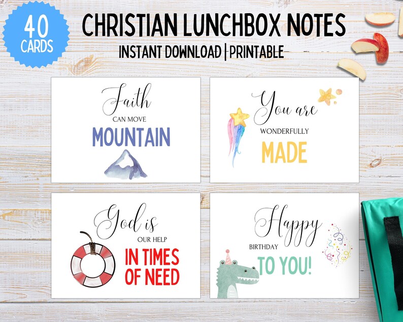 Christian Lunch Box Notes | Lunch Box Notes for Kids | Bible Lunch Box ...