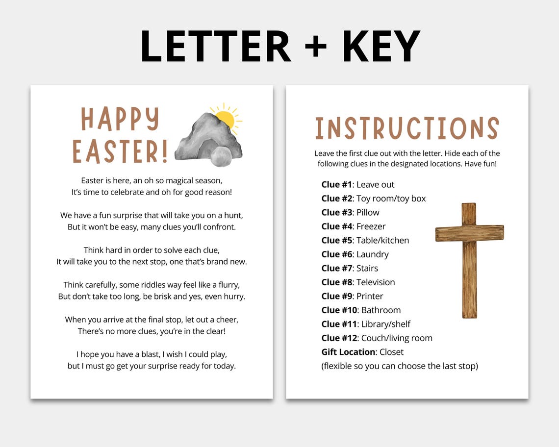 Easter Story Scavenger Hunt | Resurrection Bible Game (digital Download ...