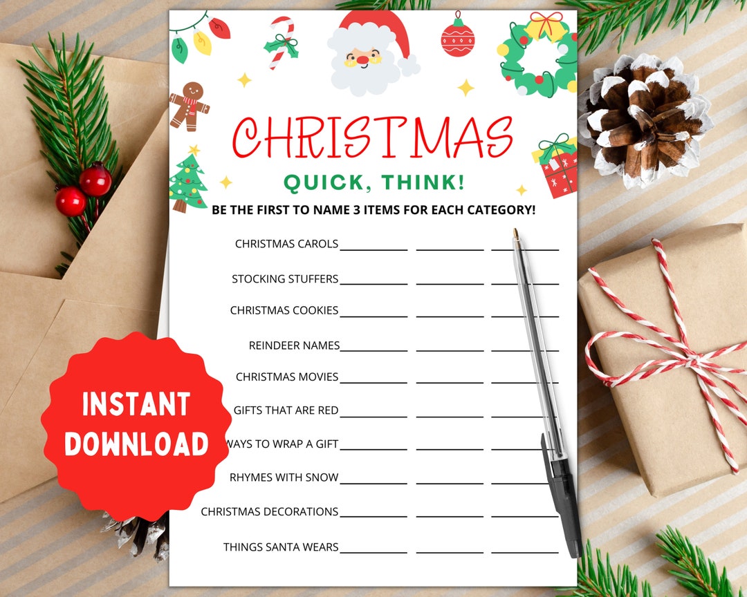 Christmas Quick Think | Christmas Party Games | Fun Christmas Games ...