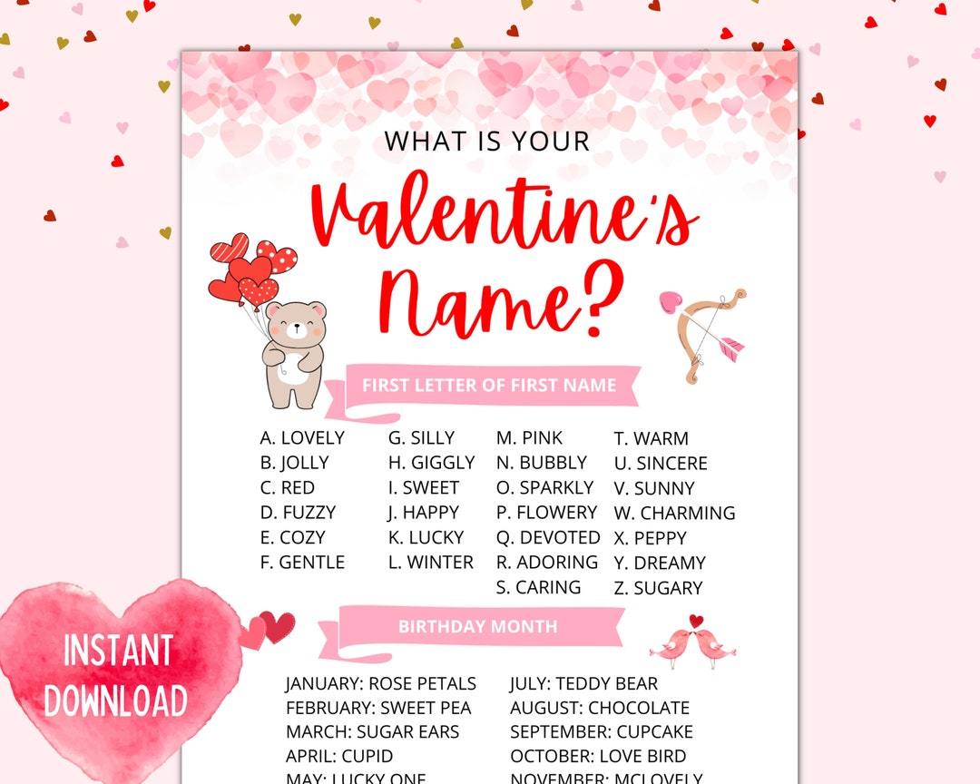 What's Your Valentine's Name? | Valentine's Day Activity | Valentines ...