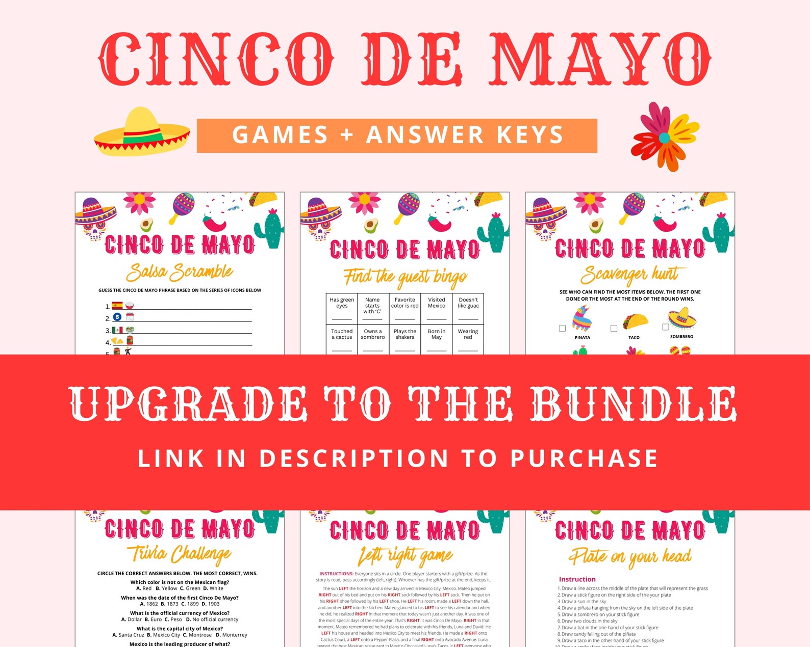 Cinco De Mayo Word Scramble | Fun Cinco De Mayo | Cinco De Mayo Game ...
