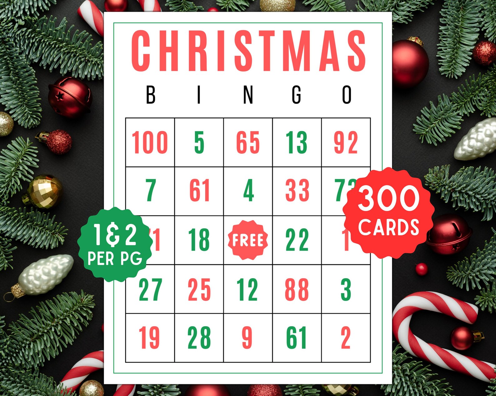 300 Christmas Bingo Cards: Holiday Party Game (digital Download) - Etsy