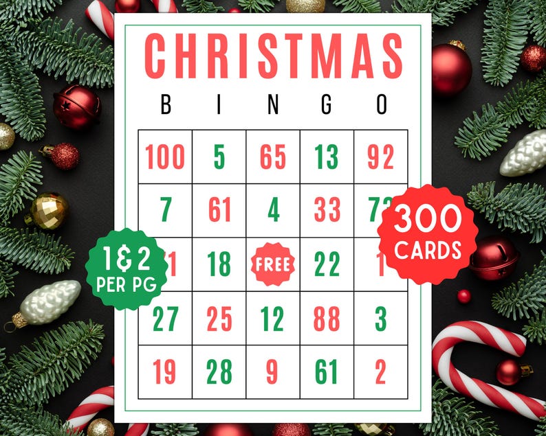 300 Christmas Bingo Cards: Holiday Party Game (digital Download) - Etsy