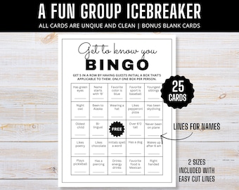 Editable Get to Know You Bingo, Find the Guest Bingo, Coworker Bingo ...
