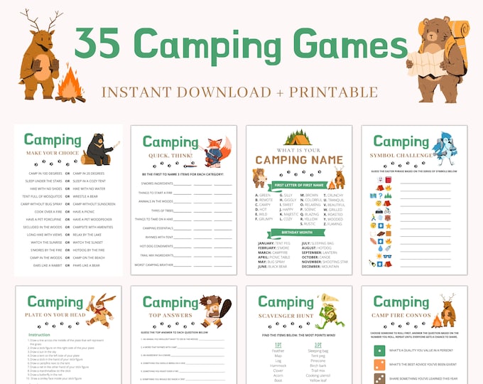 Camping Scavenger Hunt, Printable Nature Scavenger Hunt, Camping ...