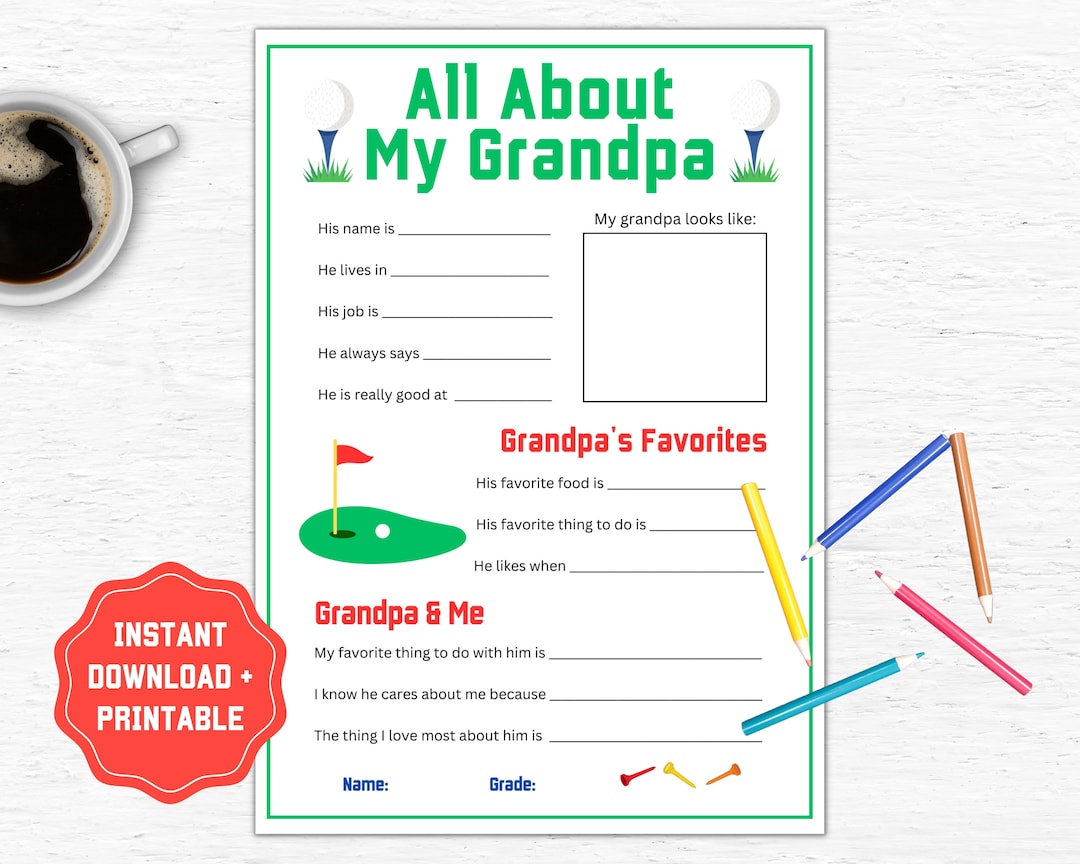 All About My Grandpa | Grandparents Day Activity | Grandparents Day ...