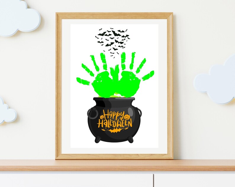 Halloween Handprint Craft Halloween Preschool Craft - Etsy
