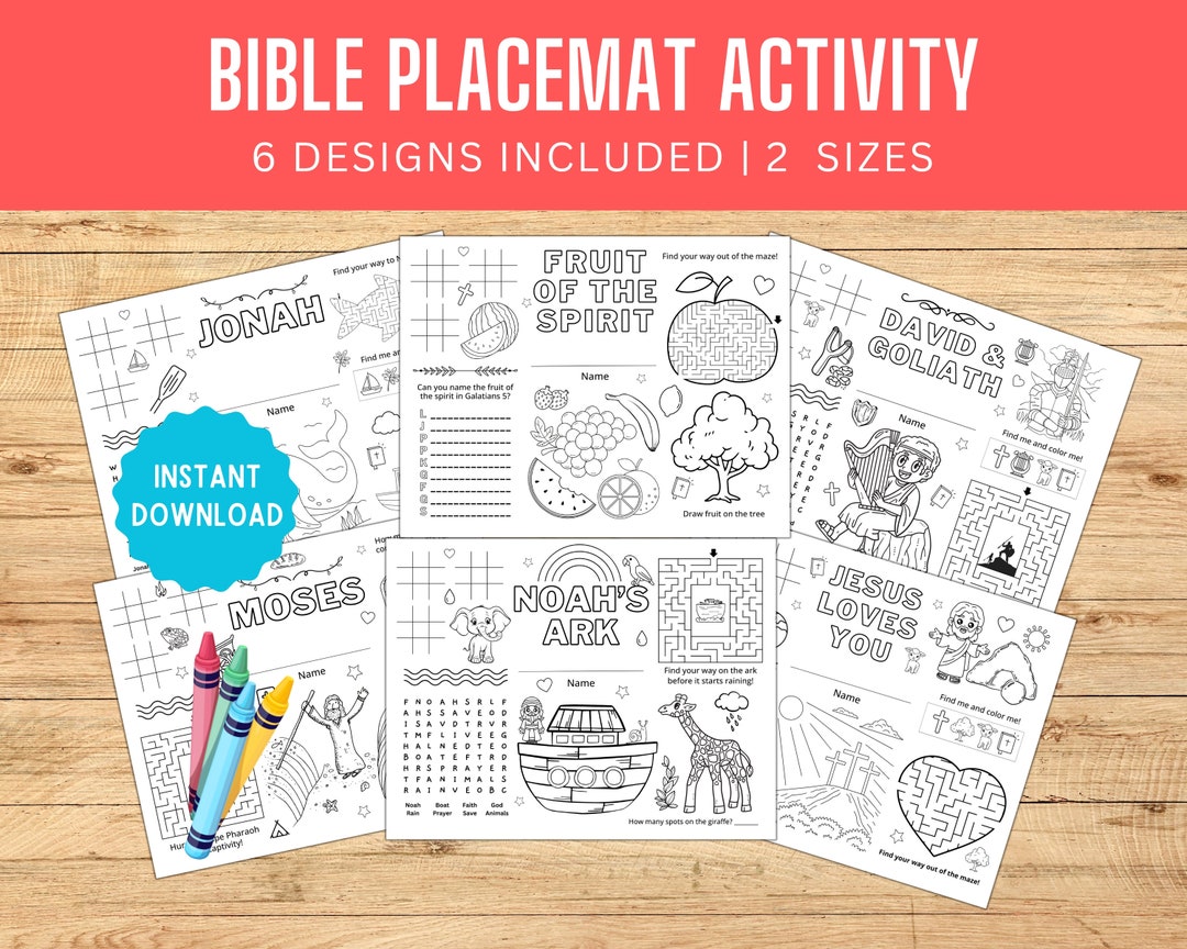Bible Placemat | Sunday School Craft | Bible Story Crafts | Bible Craft ...