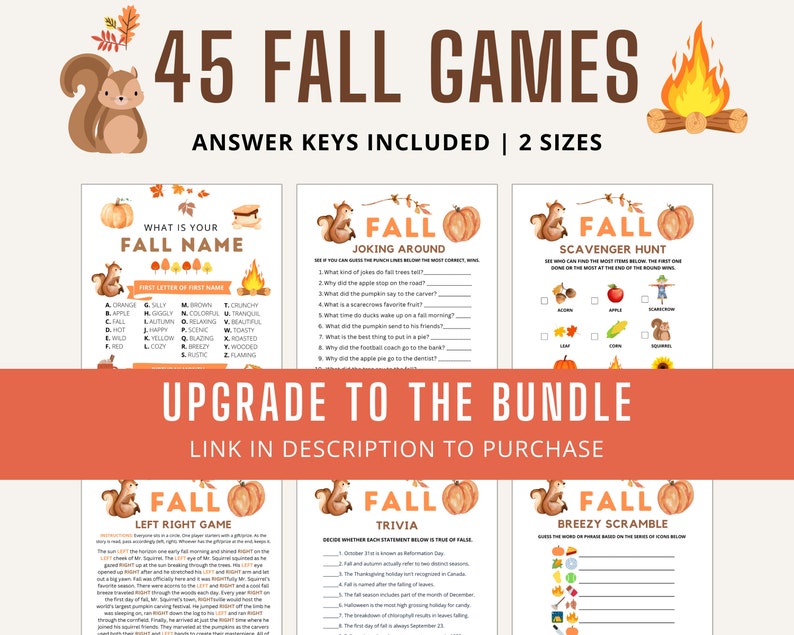 Fall This or That Game | Printable Autumn Party Game (digital Download ...