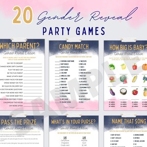 Gender Reveal Games Bundle Gender Reveal Games Gender - Etsy