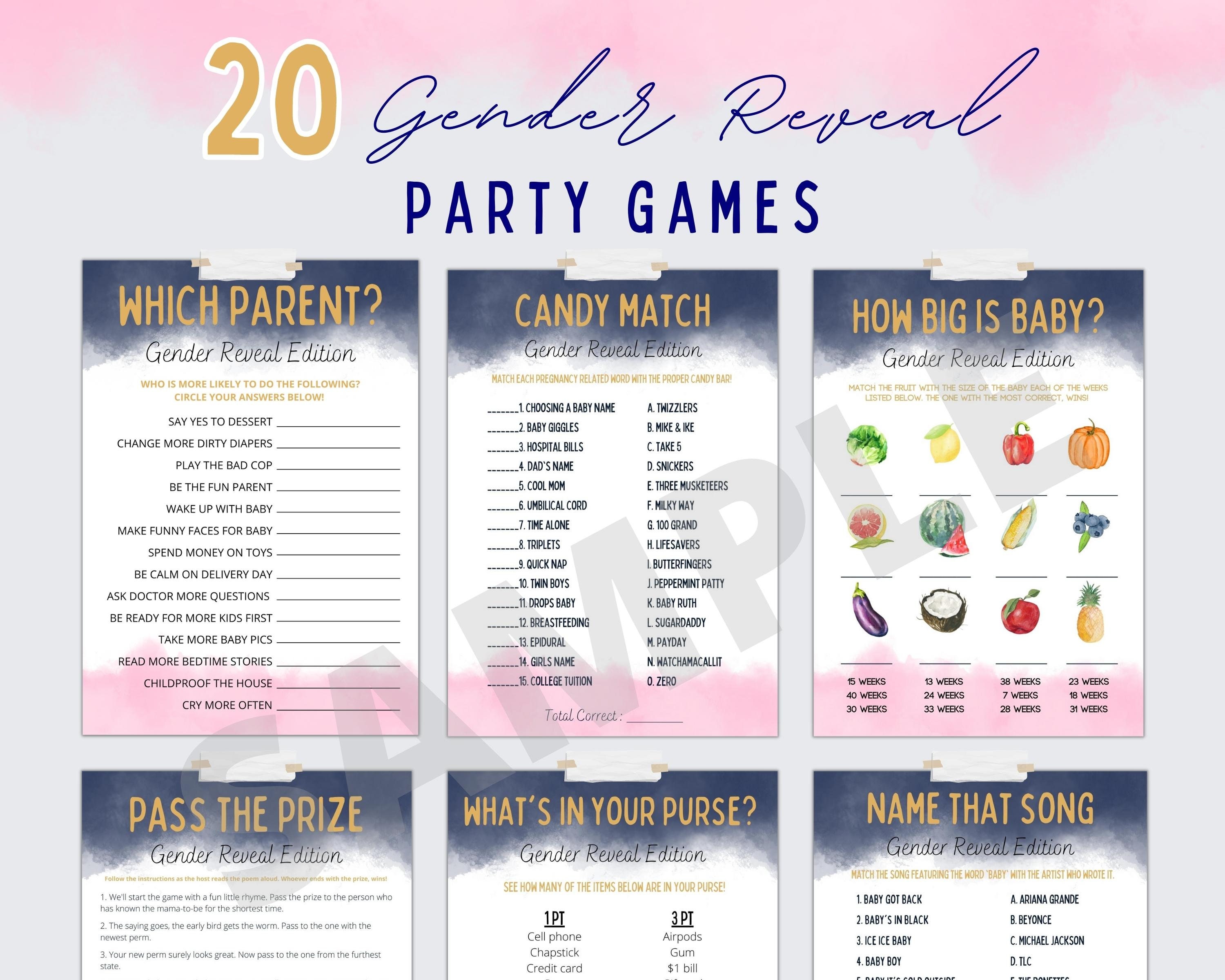 Gender Reveal Games Bundle Gender Reveal Games Gender - Etsy
