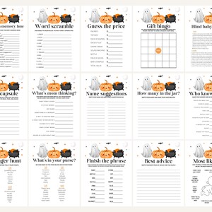 Halloween Baby Shower Games | Little Boo Baby Shower Games | Pumpkin ...