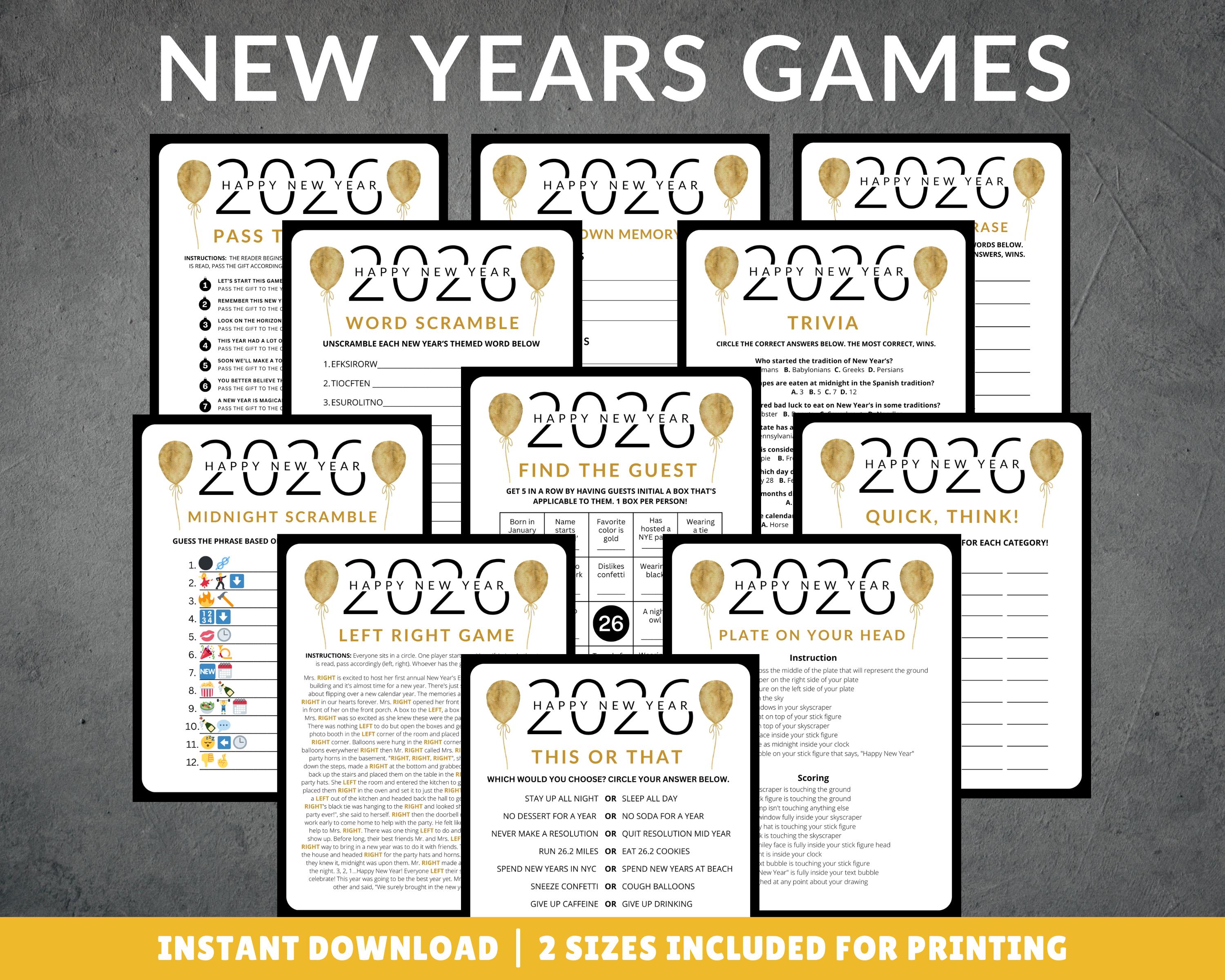 New Years MEGA Bundle: Games, Scavenger Hunt, Trivia, Challenges ...