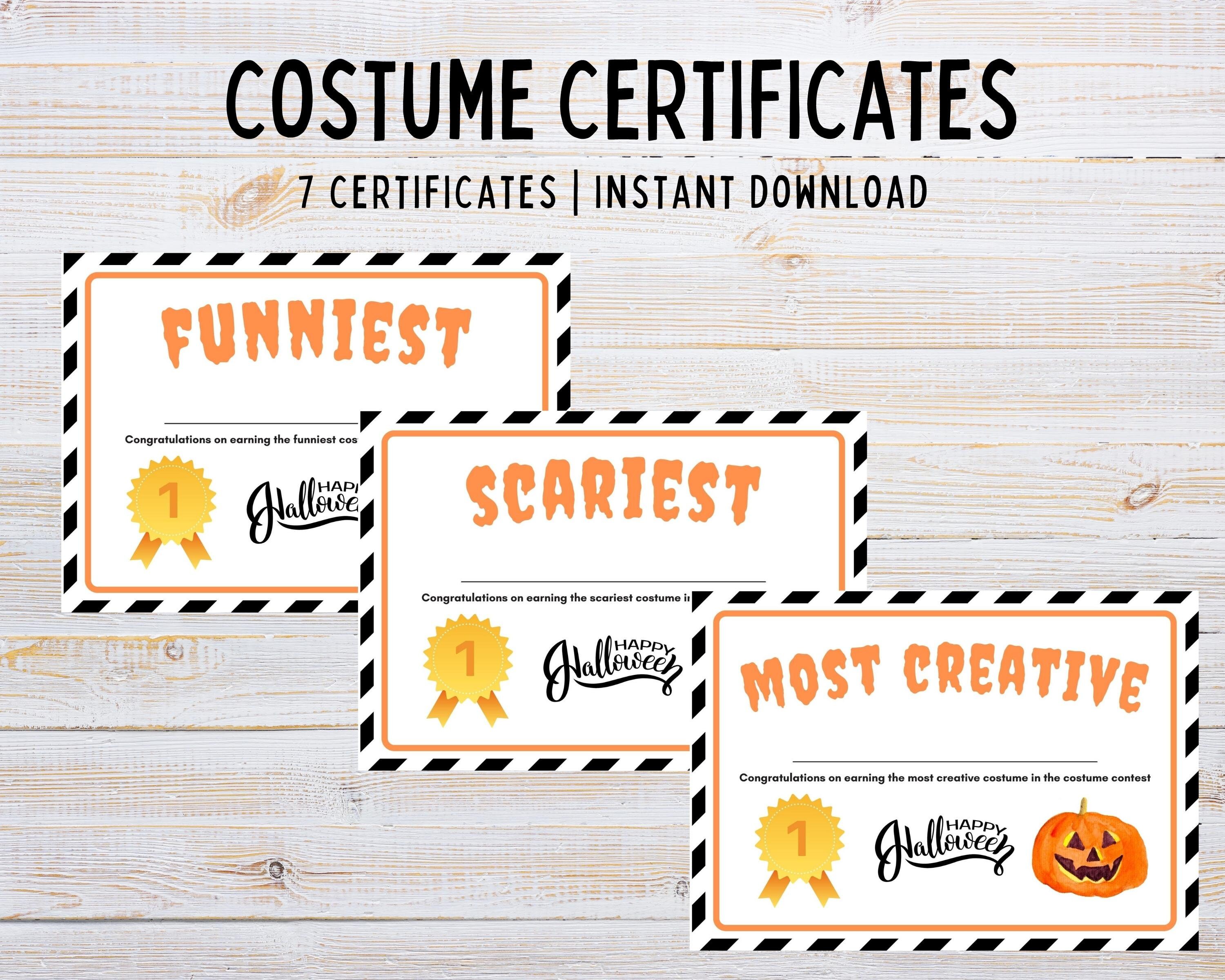Costume Contest First Place Certificate News Flash • Halloween In