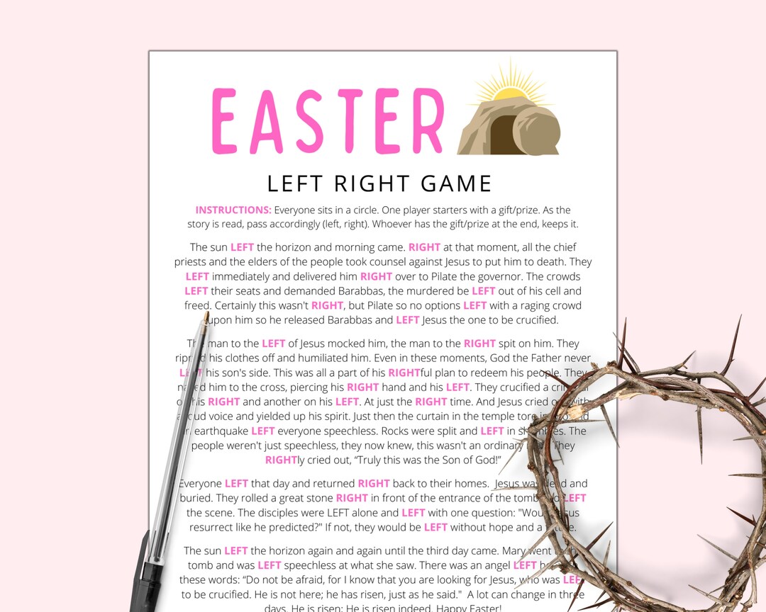 Left Right Easter Game | Left Right Bible Story | Easter Bible Games ...