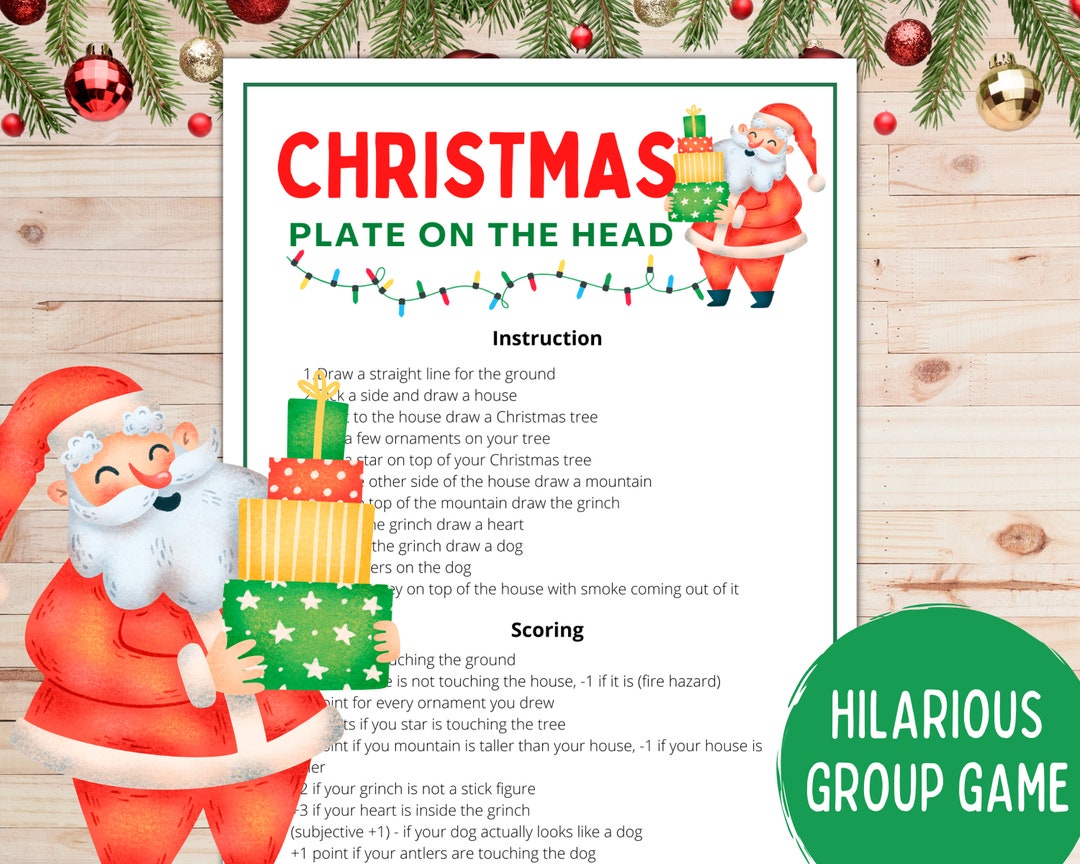 Plate on the Head Game Hilarious Christmas Game Christmas - Etsy