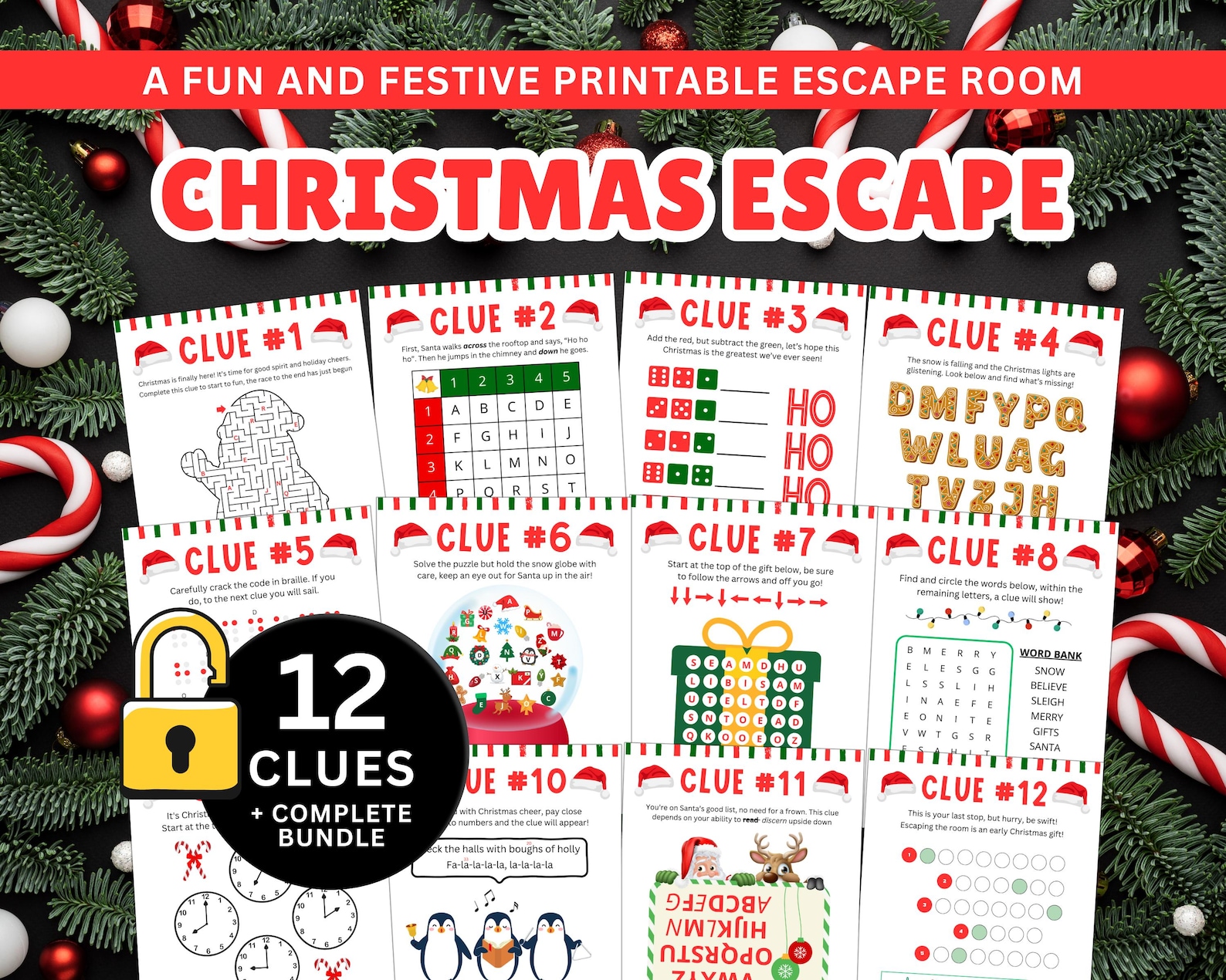 Christmas Escape Room Game: A Fun Christmas Party Game (printable) - Etsy