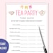 Tea Party Think Quick Tea Party Games Tea Party Games Adults Kids ...