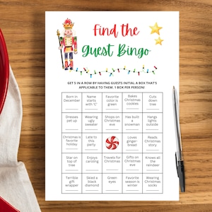 Christmas Find the Guest Bingo | Christmas Party Games | Christmas ...