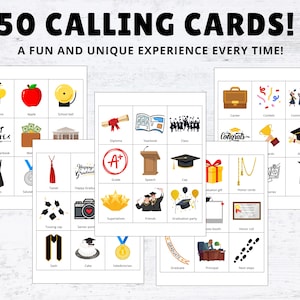 Graduation Bingo Game: 50 Unique Cards (digital Download) - Etsy