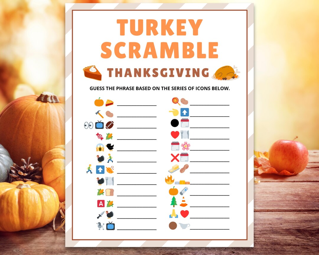Thanksgiving Scramble Game | Family Party Fun (digital Download) - Etsy