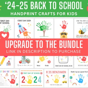 First Day of School Handprint Craft | Back to School Art | First Day of ...