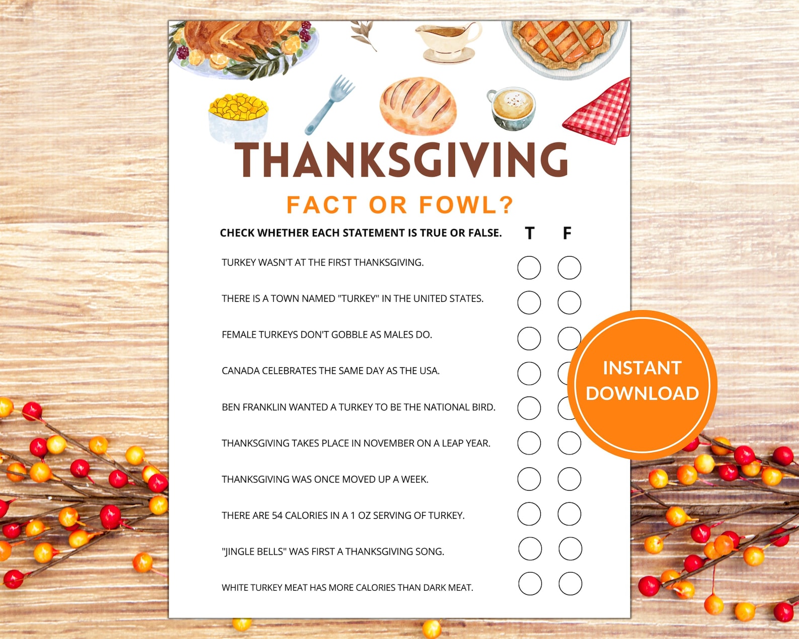 Fact or Fowl? | Thanksgiving Games | Thanksgiving Games Families Adults ...